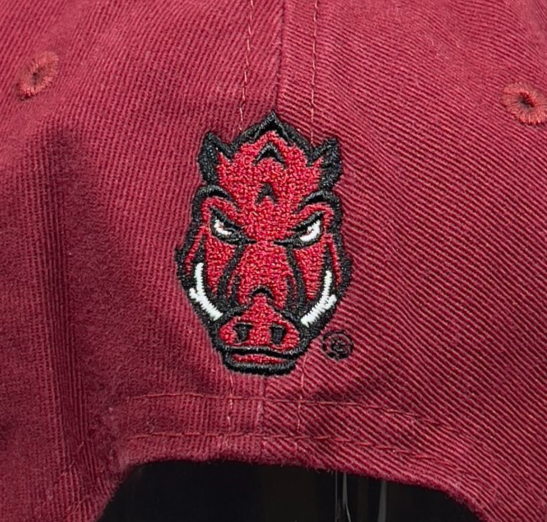 University of Arkansas Razorbacks NCAA Strapback Hat Hogs Red Football ...