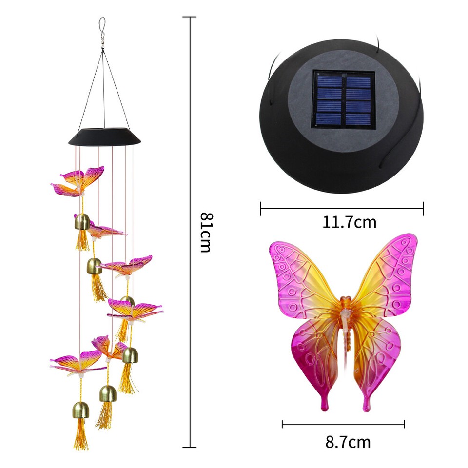 Large LED Solar Outdoor Lights Colorful Wind Chimes Gift Yard Garden ...