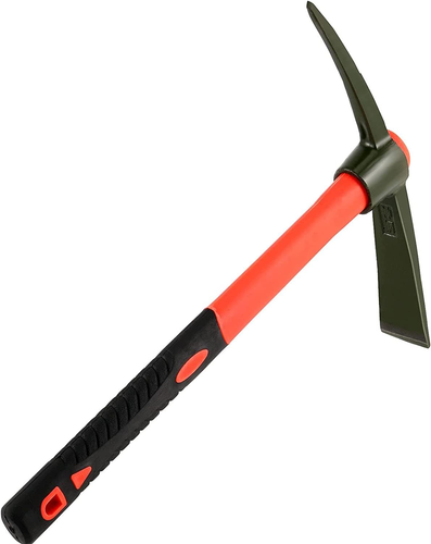 15 Inch Pick Mattock Hoe, Forged Steel Weeding Pick Axe with Fiberglass ...