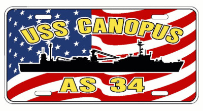USS CANOPUS AS 34 License Plate U S Flag Military U S Navy USN PO6 | eBay
