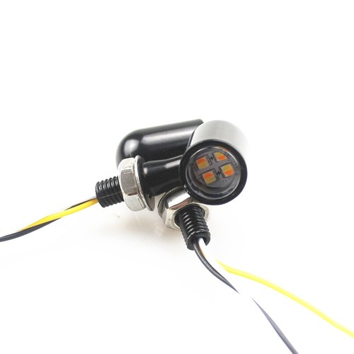 LED Motorcycle Mini Turn Signal Amber White Blinker Universal indicator ...