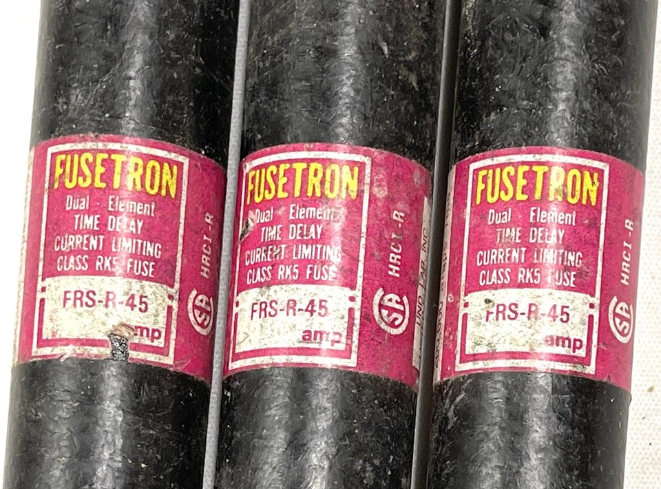 Lot of 3 Fusetron Dual Element FRS-R-45 Class RK5 45A 600V Fuses | eBay