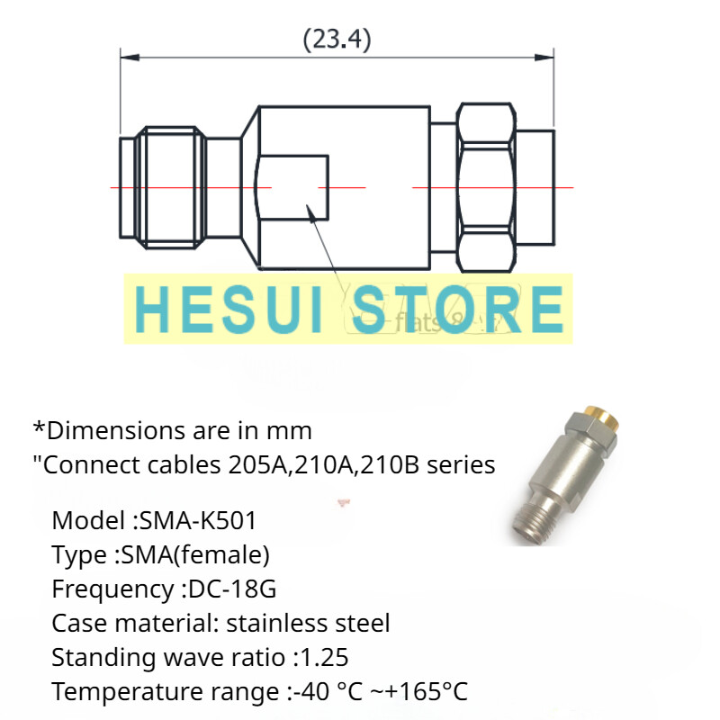 SMA female connector with cable 205A 210A 210B Series 18GHz SMA-K501 | eBay