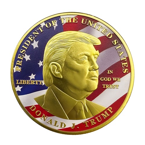 USA President Donald Trump Gold Coin Liberty Commemorative Coin US Flag ...
