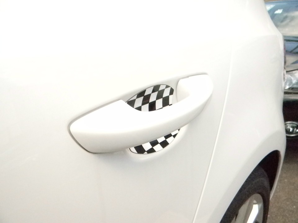 MINI COOPER CHECKERED FLAG CAR AUTO DOOR SCRATCH GUARD PROTECTOR FIT ...