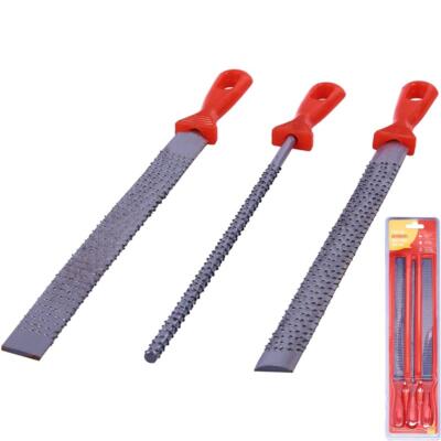 Amtech 3pc Steel Wood Rasp Long File Flat Half Round Carpenters Tool ...