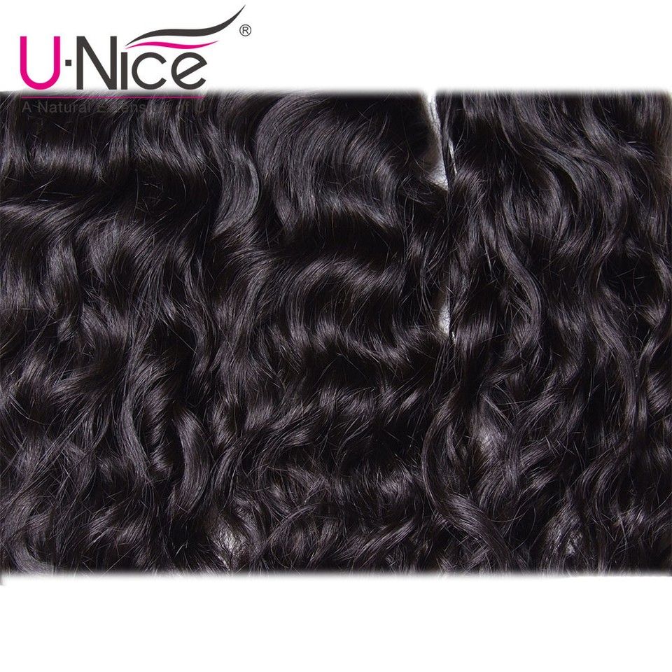 UNice Hair Indian Natural Wave 100% Human Hair Extensions 1-3 Bundles ...