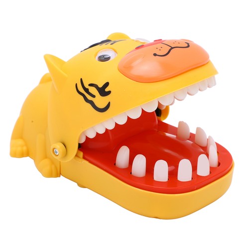 (Yellow)Push Teeth Biting Game Children Funny Cute Cartoon Tiger Shaped ...