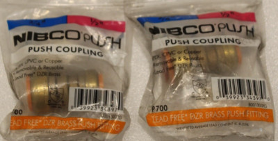 Nibco Push P700 - 3/4" x 1/2" (SharkBite Style) Reducer Couplings - Lot ...