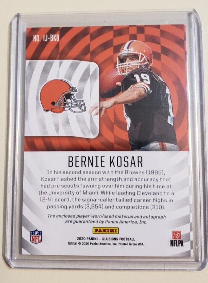 2020 panini illusions Bernie Kosar 22/50 immortalized auto patch # IJ ...