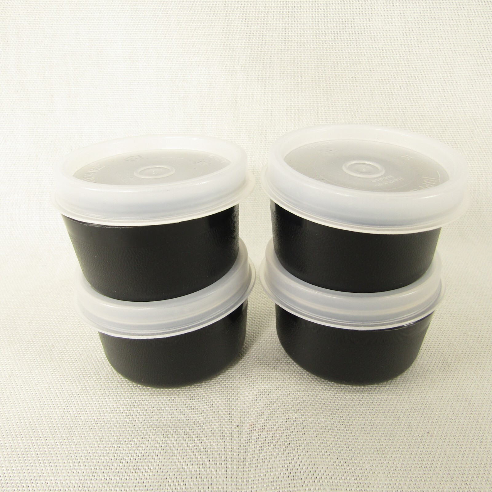 Lot of 4 Tupperware Smidget Black with Sheer lid mini pill 1 oz travel ...
