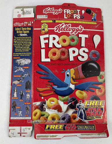 Star Wars 1994 Kellogg's Froot Loops Cereal Han Solo Figure Promo Empty Box 8oz | eBay