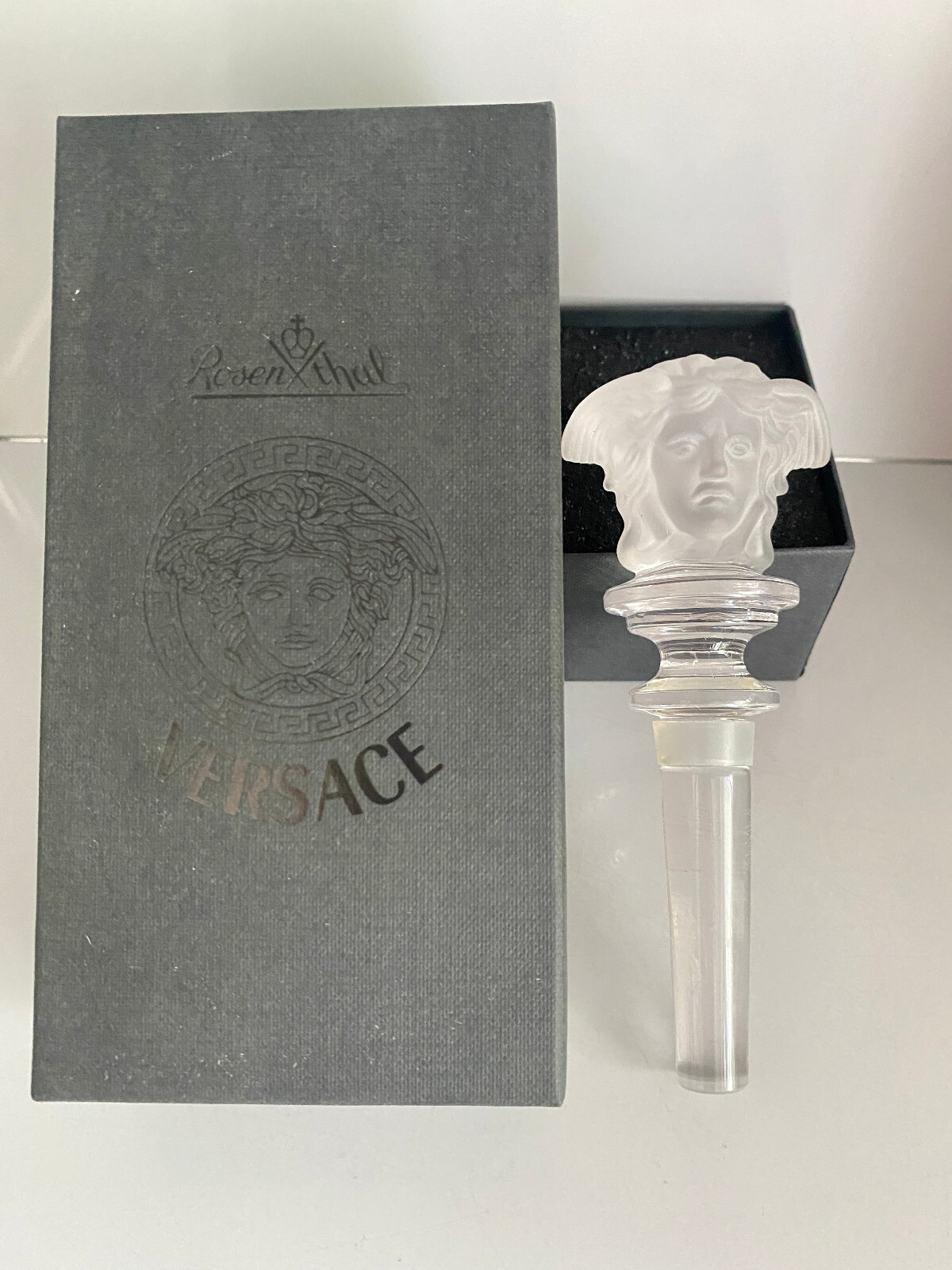 Versace Rosenthal 24 Lead Clear Crystal Medusa Head Wine Bottle Stopper ...