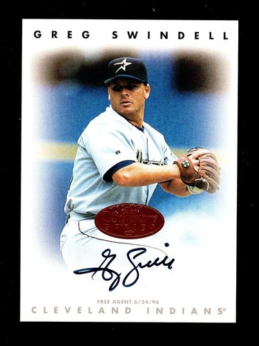 1996 LEAF SIGNATURE SERIES BRONZE GREG SWINDELL AUTO AUTOGRAPH ASTROS ...