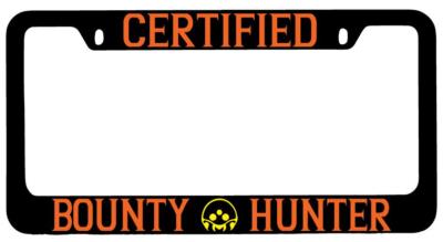Certified Bounty Hunter Black METAL License Plate Frame Metroid | eBay