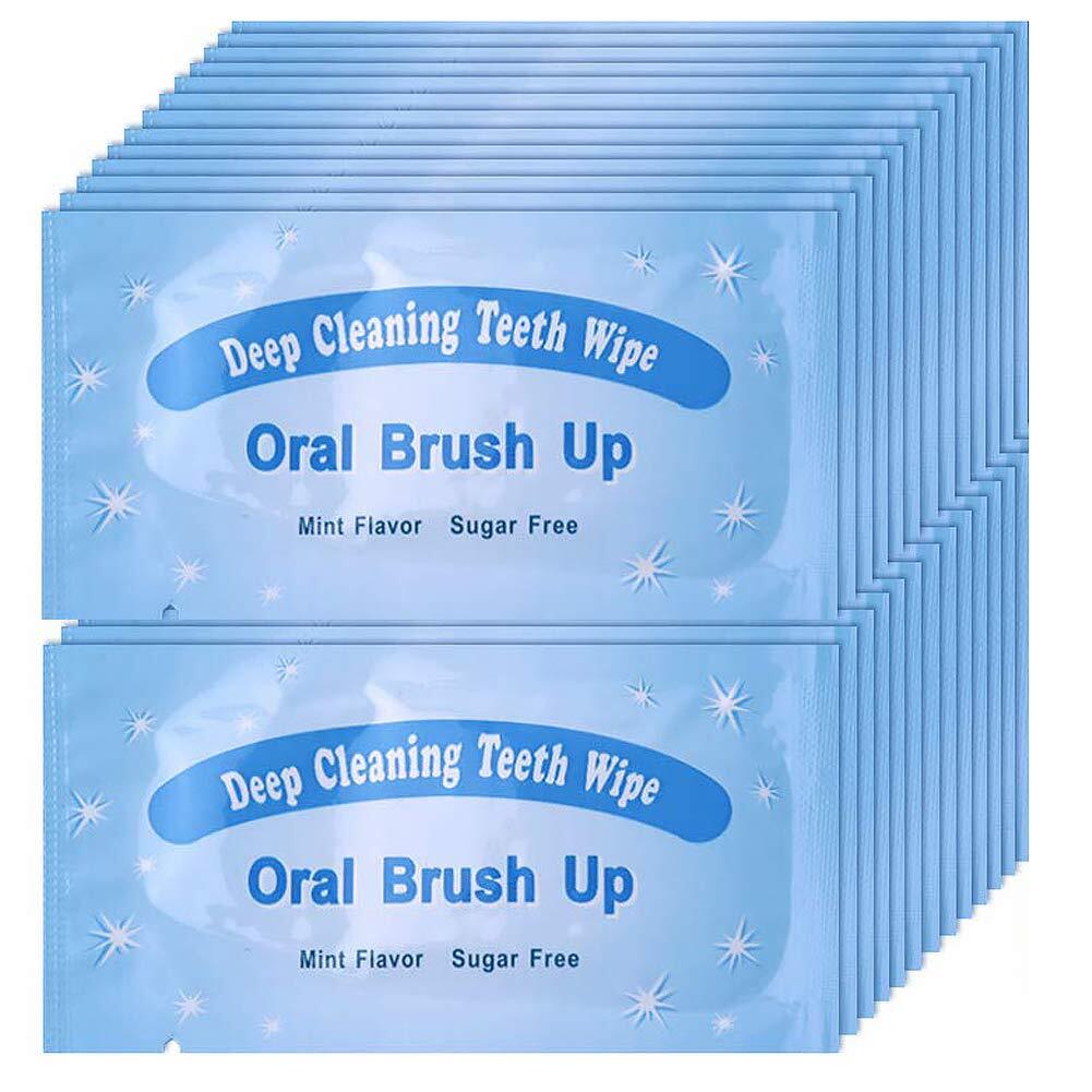 100 Pcs Disposable Textured Deep Cleaning Teeth Wipes Finger Brush ...