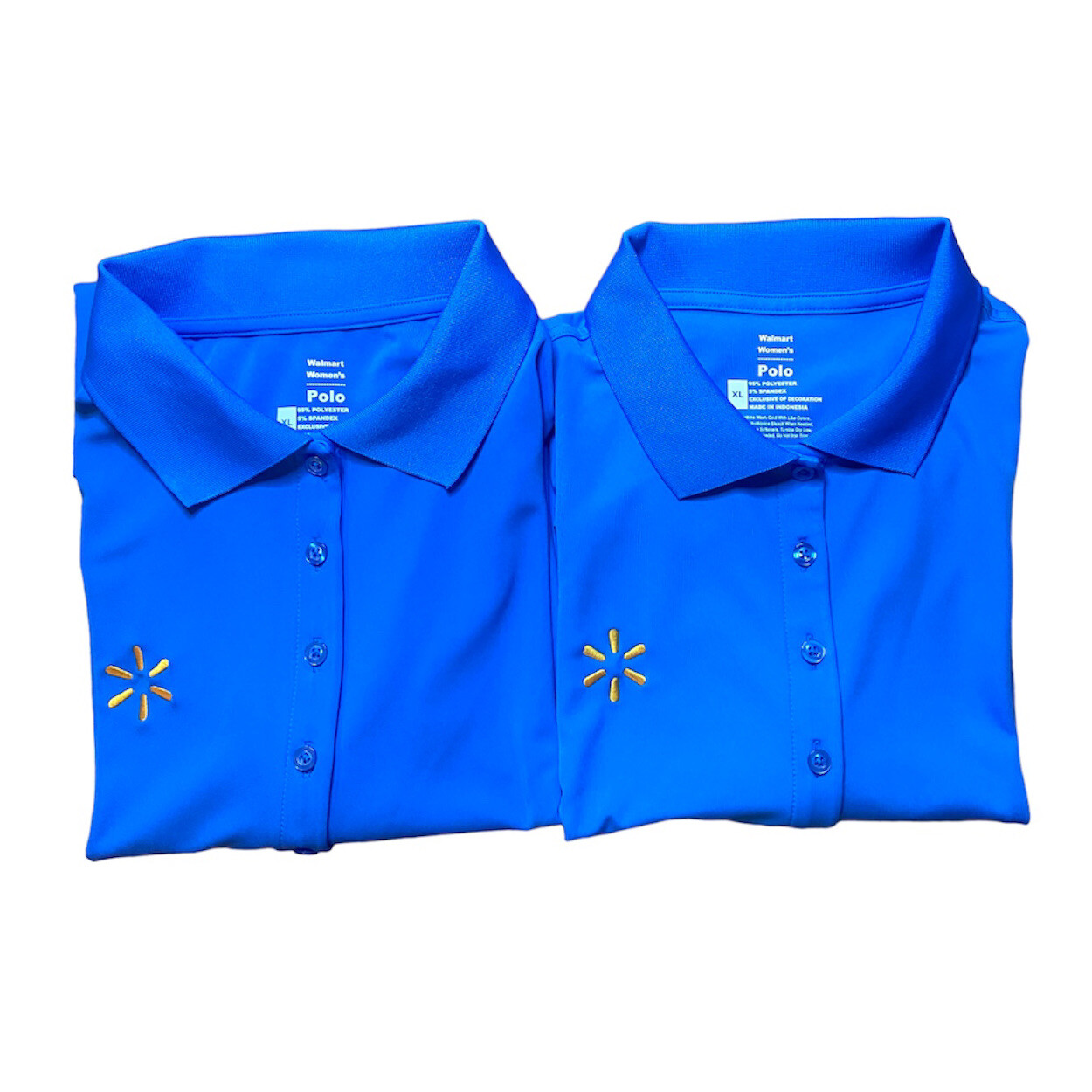 Lot of 2 Walmart Employee Uniform Polo Shirt Women's Size XL Blue | eBay