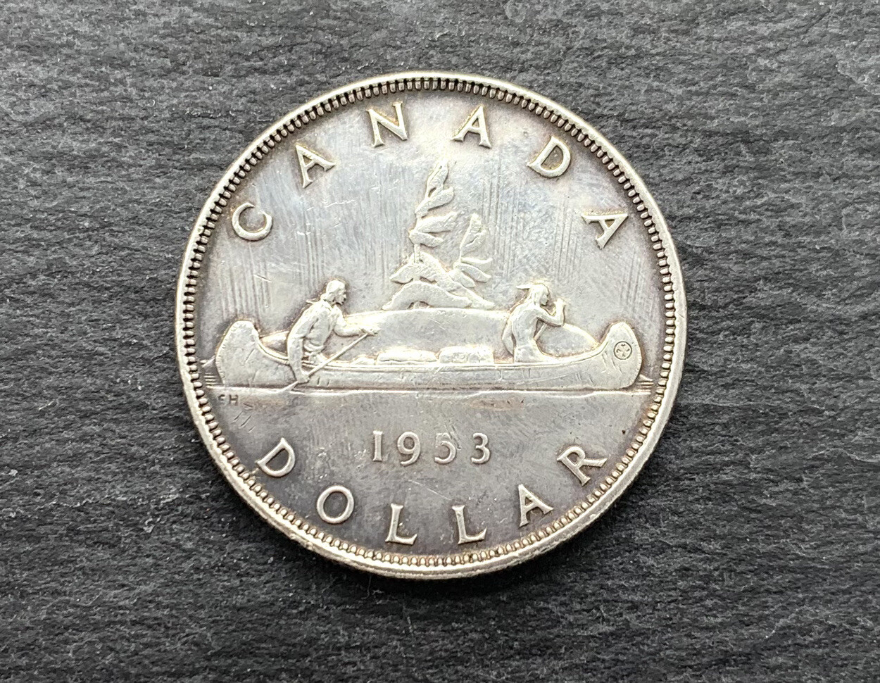 800/- Silbermünze, Queen Elizabeth II, Canada Dollar, Indianer Kanu ...