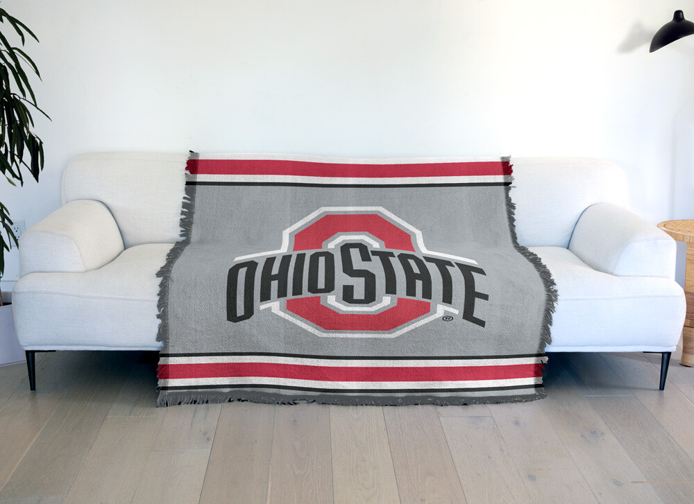 The Ohio State University Blanket, 50"x60" Logo Woven Cotton Blend ...