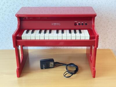 Korg tiny PIANO red 25key mini piano w/AC adapter keyboard instrument ...