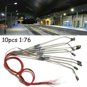 10 X OO Gauge LED Wall Lights Model Street Lamps Railway Lamp Posts 1: ...