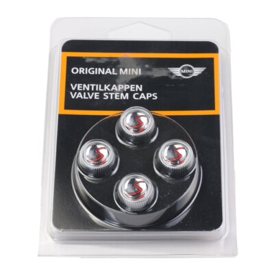 For BMW Mini Cooper Wheel Valve Stem Cap Set w/ "S" Logo 36 11 0 429 ...
