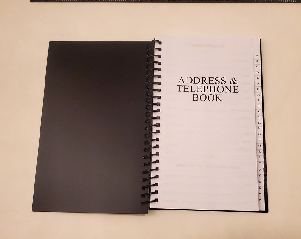 Iconikal Spiral-Bound Address and Telephone Book with Plastic Cover ...