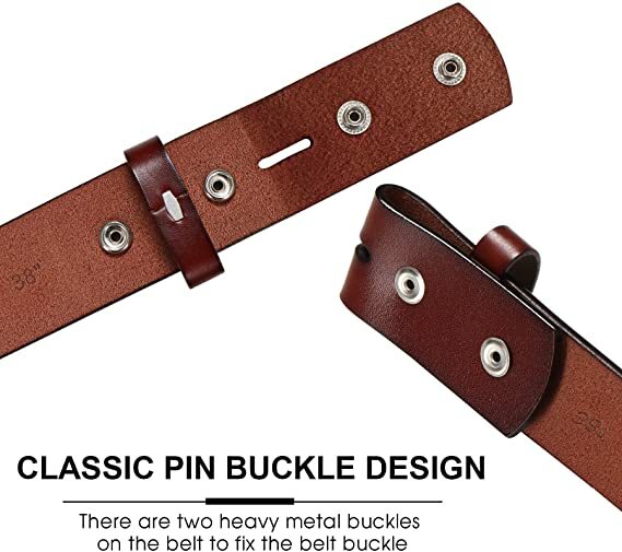 HJONES 38mm Men’s Replacement Belt Leather Belt Strap Without Buckle 1 ...