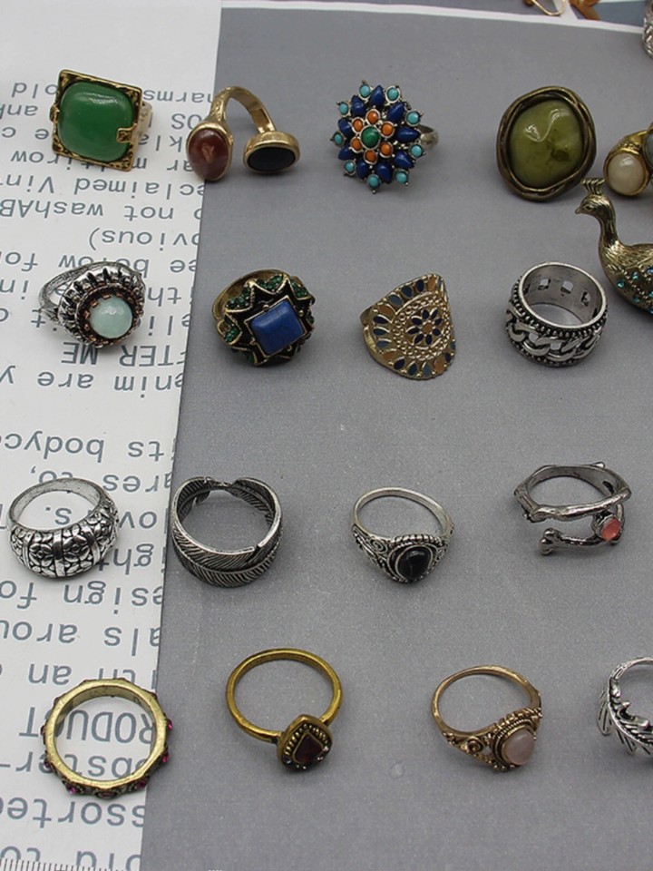 FASHION JEWELRY LOT 12 PCS MIX STYLE COLLECTION RINGS US Sellers Free ...