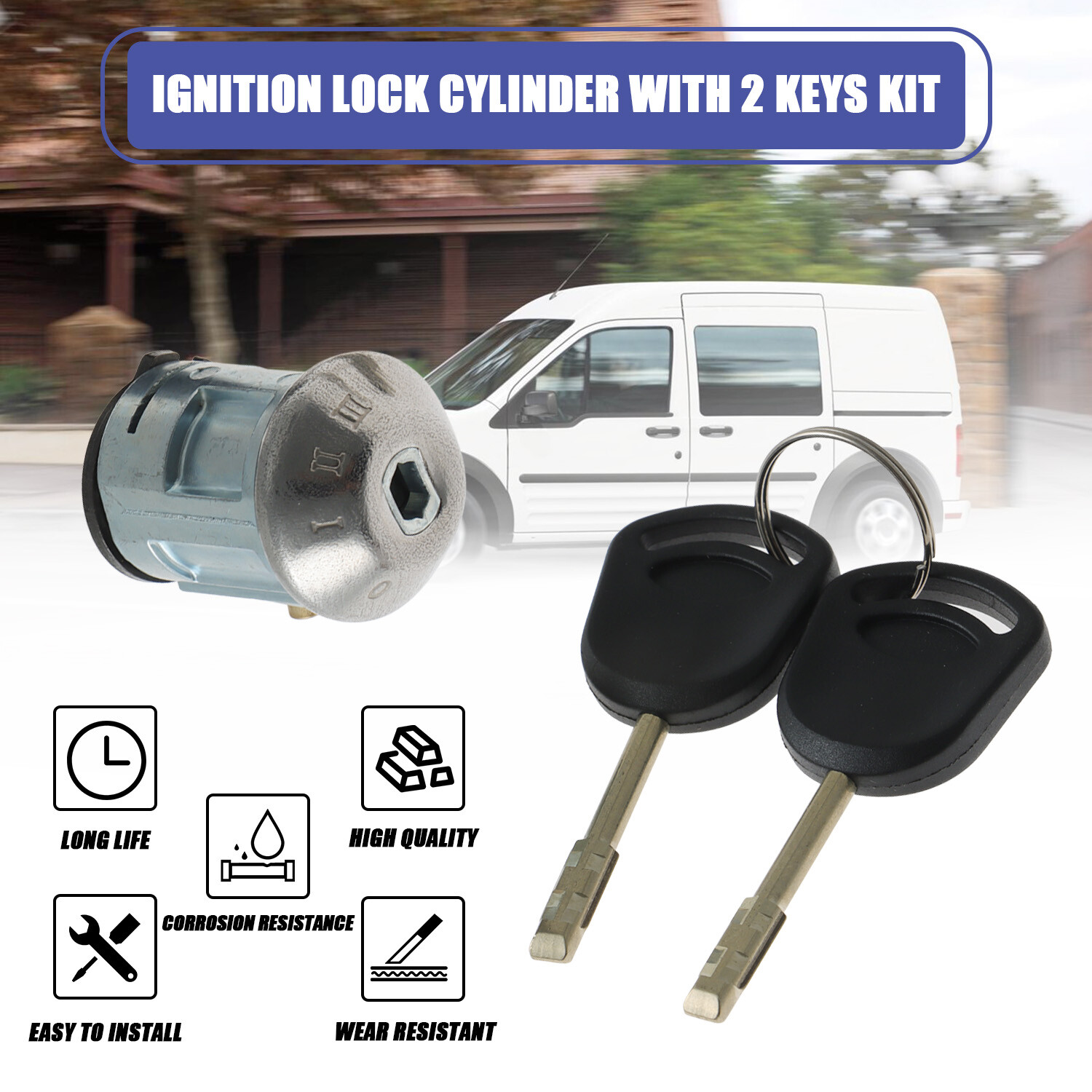 Ignition Lock Cylinder with 2 Keys for 2010-2013 Ford Transit Connect 2 ...