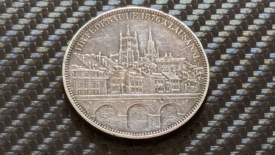 Switzerland 5 Francs 1876 Lausanne Shooting Taler Silver | eBay