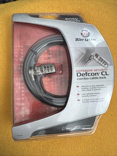 Targus Defcon CL Laptop Security Combination Lock Cable PA410U | eBay
