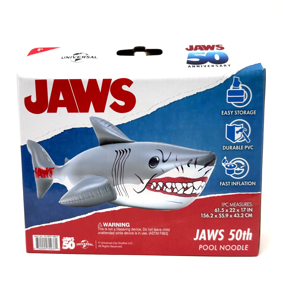 Big Mouth Jaws 50th Anniversary LE Inflatable Shark Pool Noodle Float ...