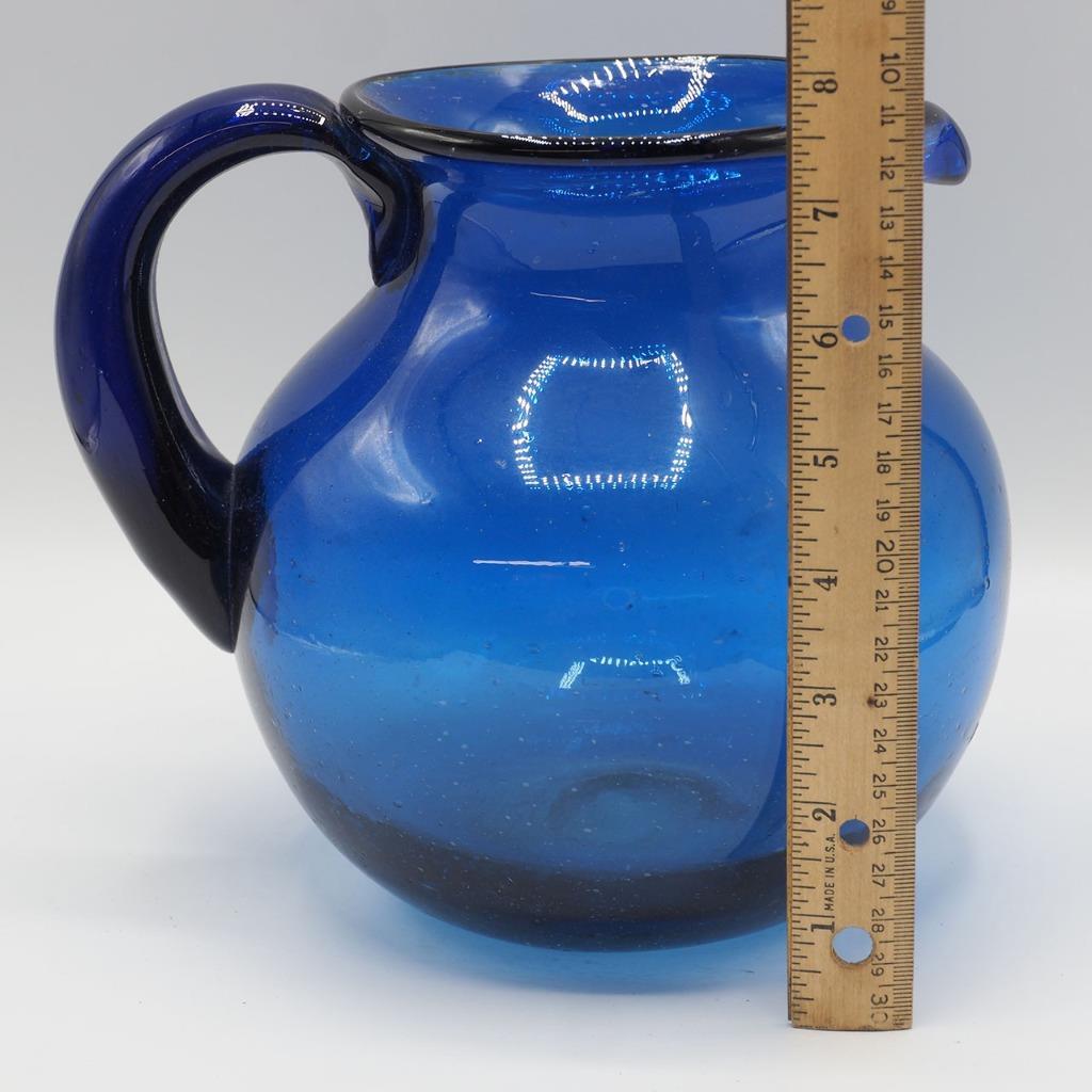 Cobalt Blue Pitcher Handblown Glass | eBay