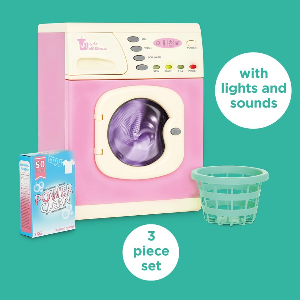 Pink Washer | Pink Toy Washing Machine for Children Aged 3+ | Features ...