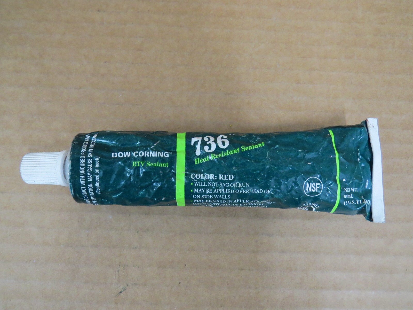 Dow Corning 736 Heat Resistant Silicone Sealant, "Red RTV" 3 oz (90 mL ...