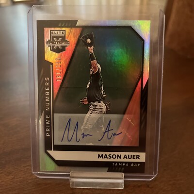 2021 Elite Extra Edition Mason Auer Auto Prime Numbers /210 TB Rays ...
