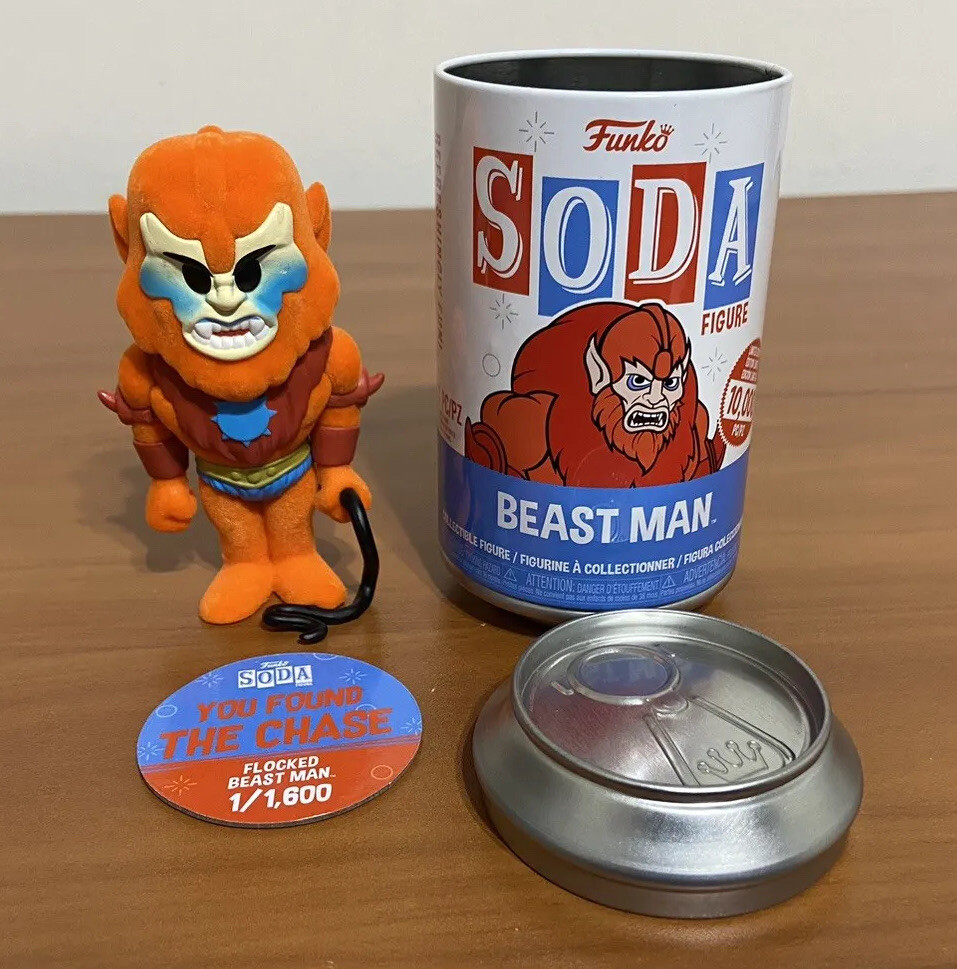 Masters Of The Universe MOTU Beast Man Flocked Funko Soda Chase Limited ...