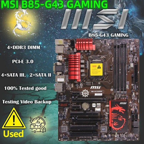 MSI B85-G43 GAMING Motherboard LGA 1150 Intel B85 DDR3 ATX used | eBay