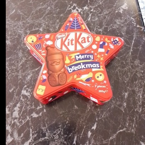 Collectable Kit Kat Star Shaped Festive Christmas Tin- Merry Breakmas ...