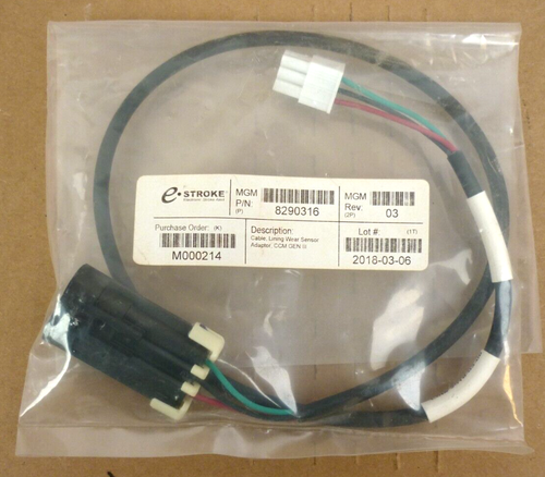 MGM e-Stroke Lining Wear Sensor Cable Adaptor CCM GEN III, P/N 8290316 ...