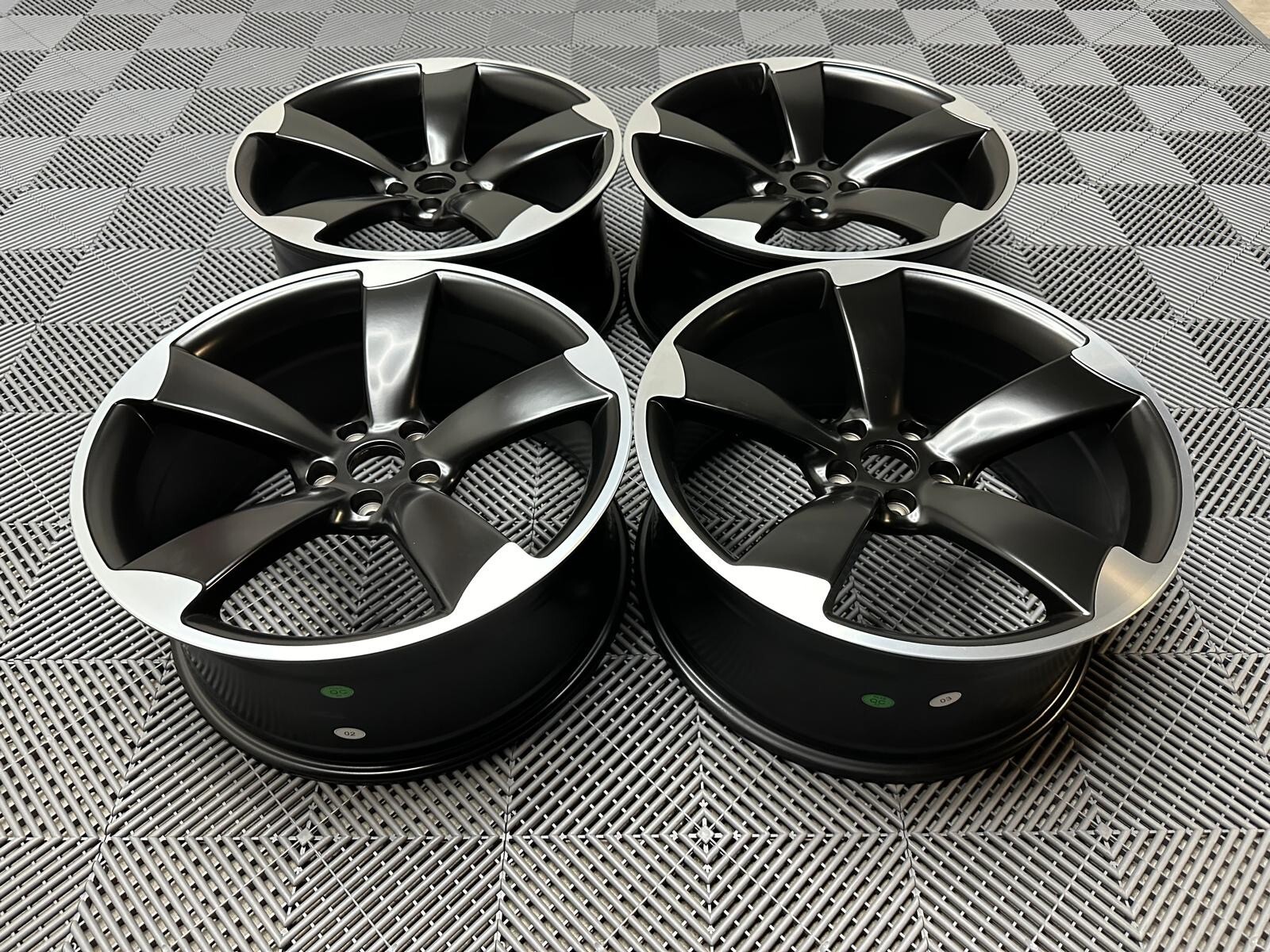20" 4x TTRS Rotor DEEP CONCAVE Style Alloy Wheels - Satin Black - Audi ...