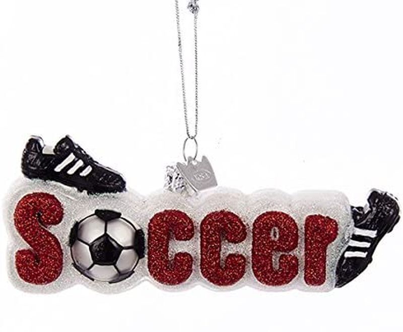 SOCCER Word Cleats Ball Glitter Christmas Tree Ornament Noble Gems ...