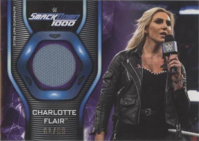 2019 Topps WWE Smackdown - Mat Relics Charlotte #MR-CF Purple /99 (MEM ...