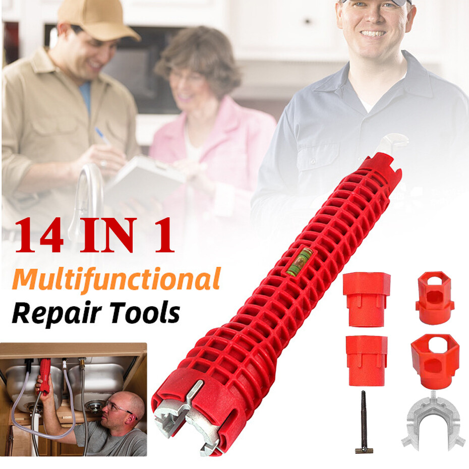 18 IN1 Multifunction Faucet Sink Basin Installer Pipe Wrench Tap ...