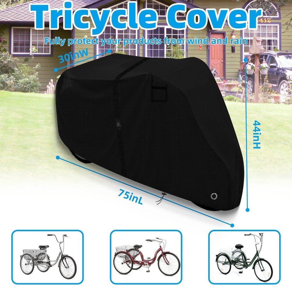 Adult Tricycle Cover/Electric Trike Cover, 600D Heavy Duty Oxford Cloth ...