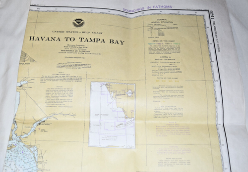 NOAA Nautical Chart HAVANA to TAMPA Map Loran C Overprinted 11420 Data ...