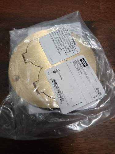 Hubbell Wiring Systems S3925 Brass Round Floor Box Duplex Flap Single ...