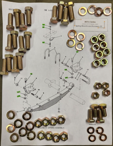 M416 M762 Trailer - Spring Mounts & Bumpers - Hardware Kit | eBay