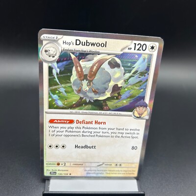 Pokemon TCG Card - Hop's Dubwool 136/159 Holo | Journey Together JTG ...